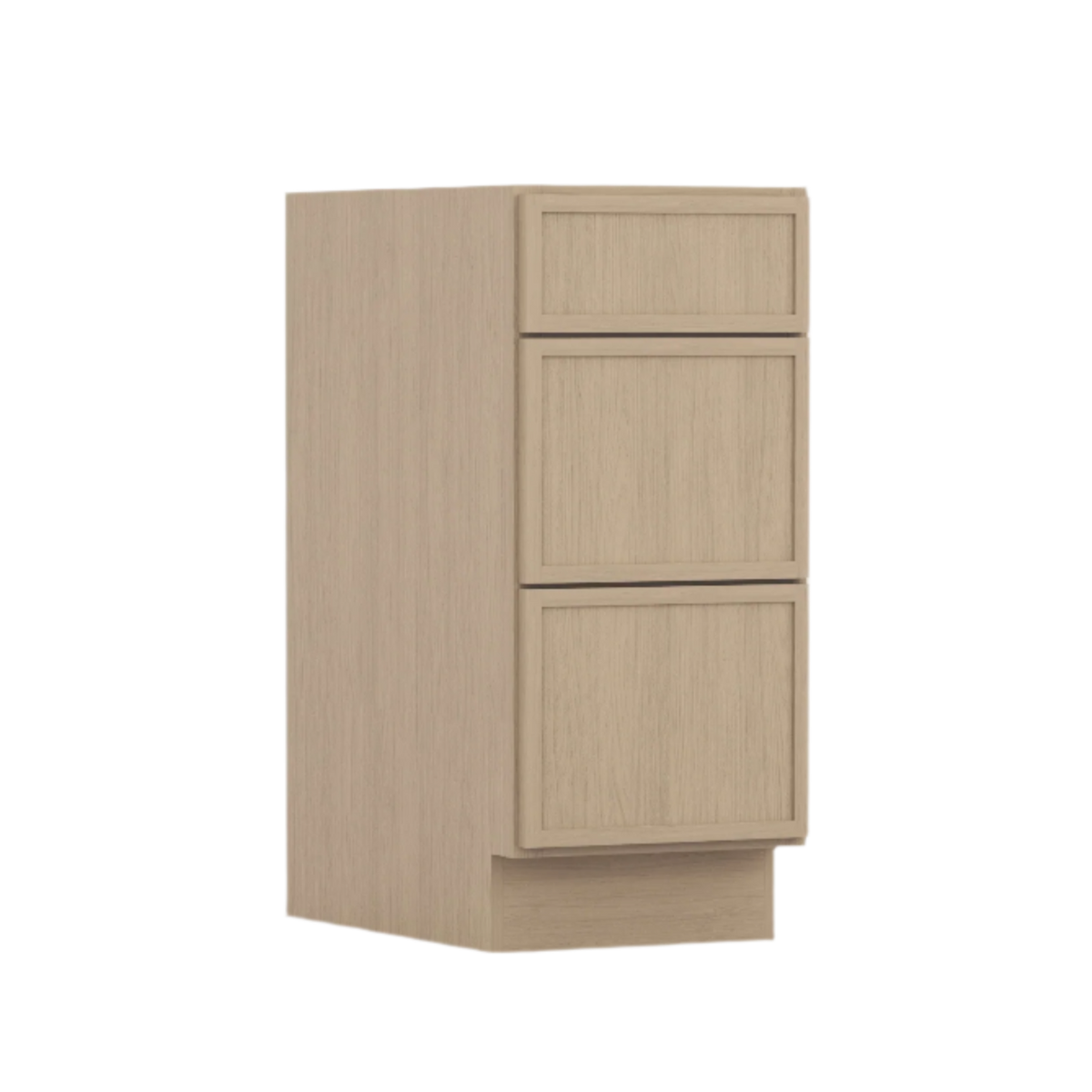 Slim White Oak 15" Vanity Three Drawer Base Cabinet – Brioni Legacy